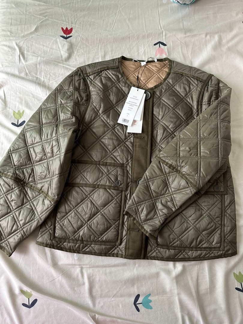 Victoria Beard Army Puffy Jacket, Fesyen Wanita, Pakaian Wanita, Baju ...