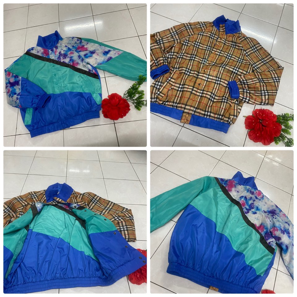 Vintage Pattern windbreaker jacket_waterproof sport jacket_ Defect wind ...