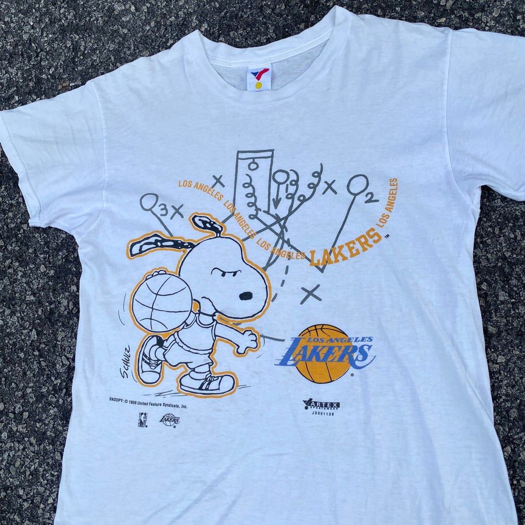 Vintage Snoopy X La Lakers Nba Tee, Men's Fashion, Tops & Sets, Tshirts ...