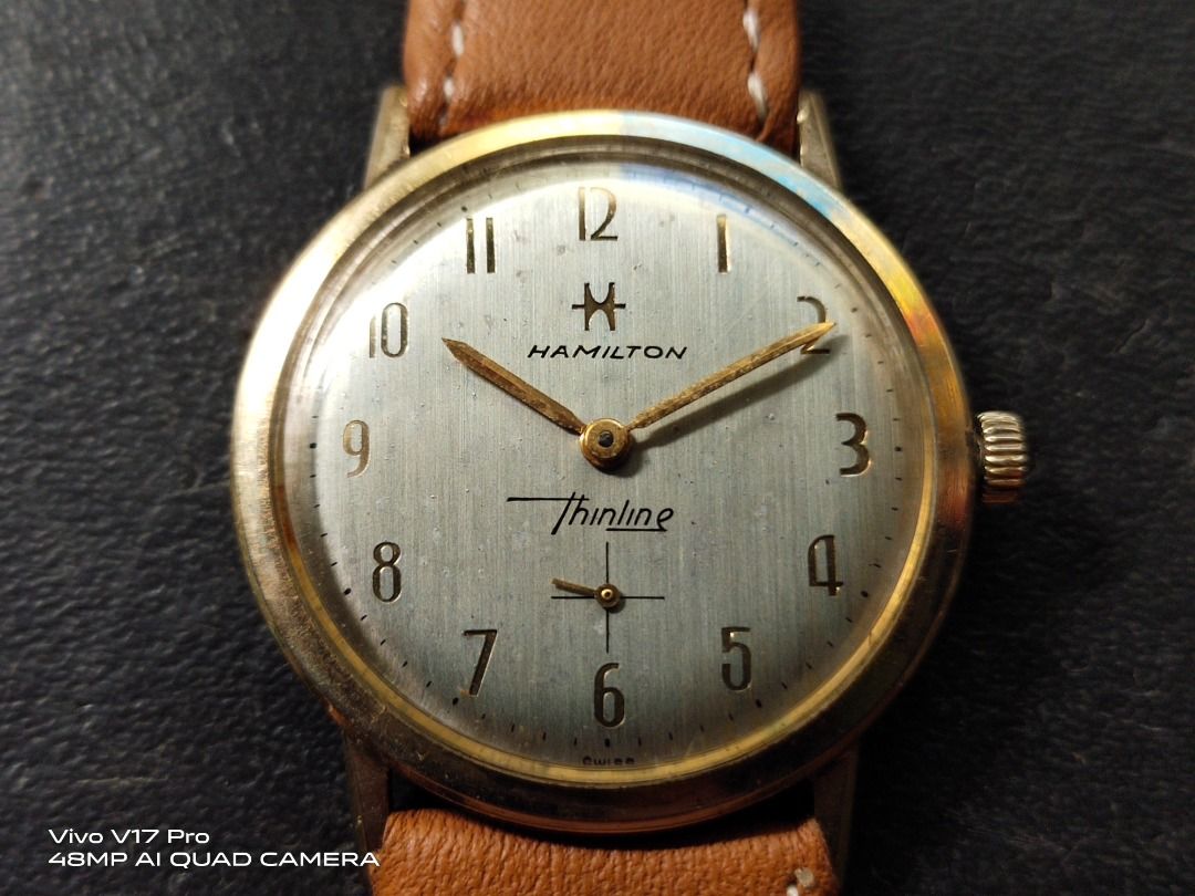 Vtg Hamilton Thinline 10KT Gold Filled Case Mechanical Hand-Winding ...