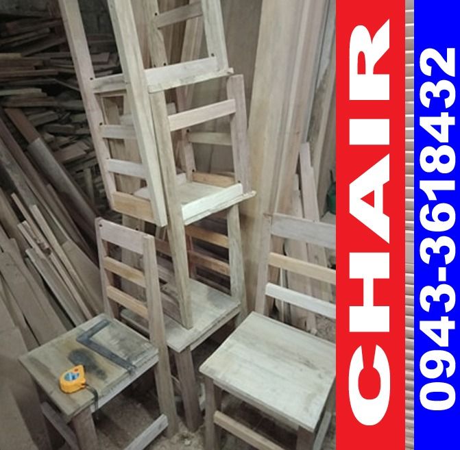 Wooden Chair Upuan Silya Wood, Furniture & Home Living, Furniture ...