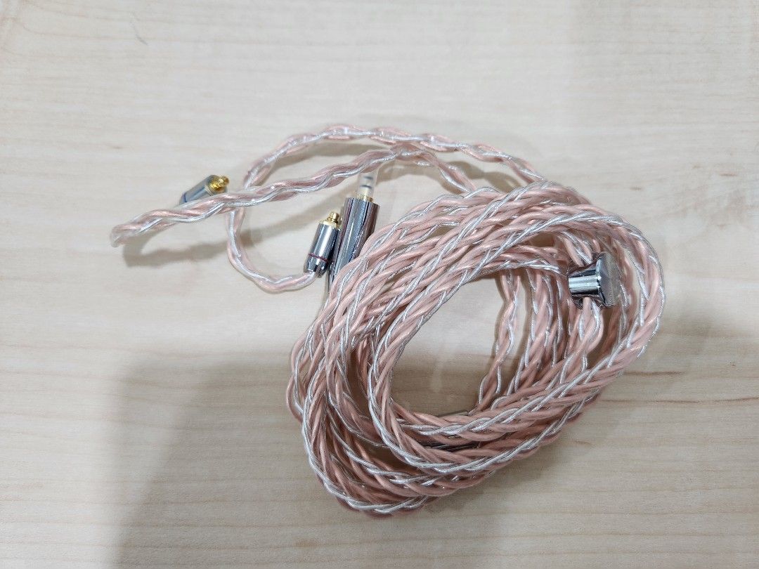 XINHS 8 Cores Pure Silver and Single Crystal Copper Mixed Braid MMCX ...