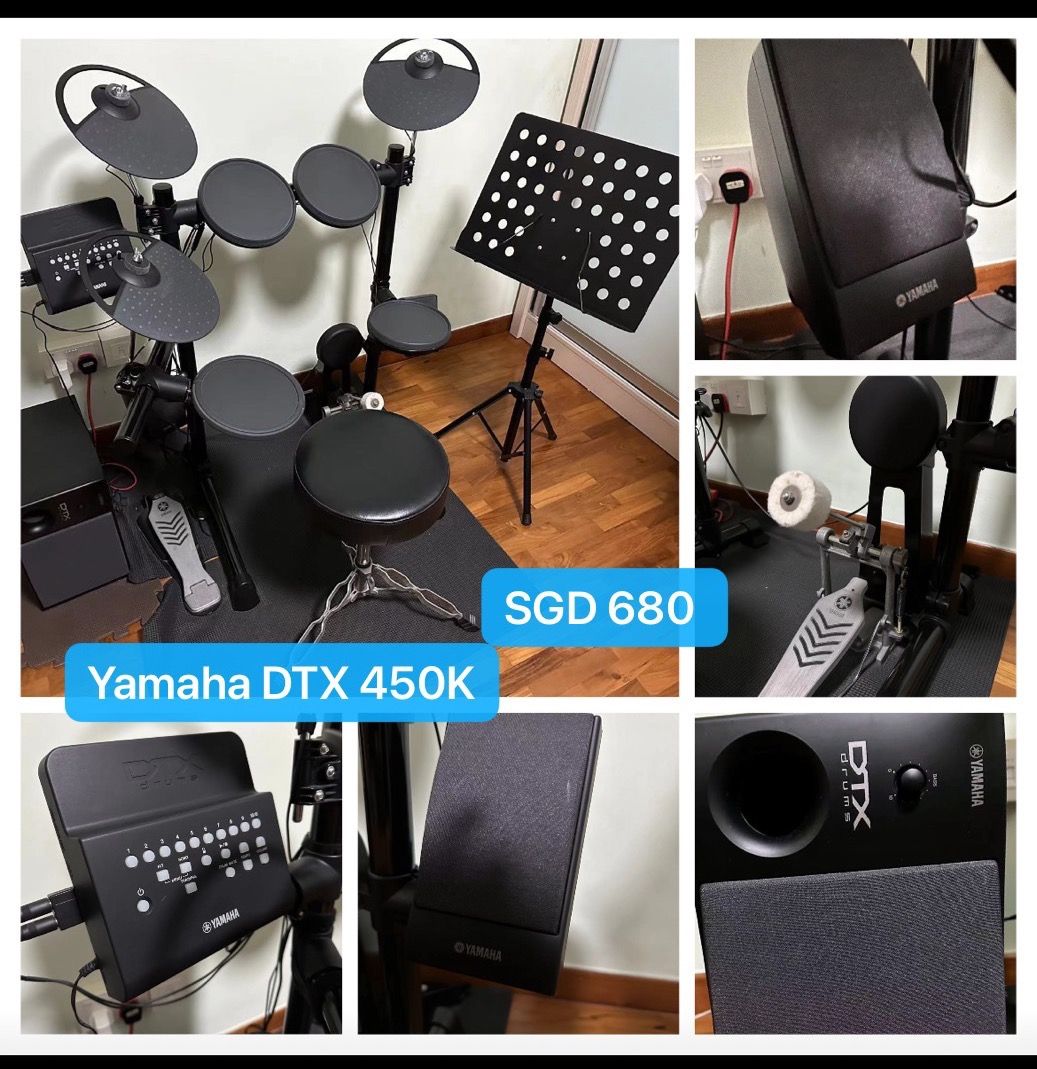 Drum set Yamaha DTX 450K with sound system, Hobbies & Toys, Music ...