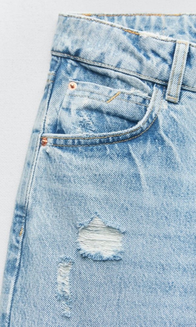 Zara Z 1975 mid riss boot cut jeans on Carousell