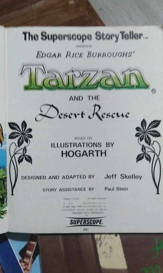1977 tarzan storybook illustrated by Hogarth, Hobbies & Toys, Books ...
