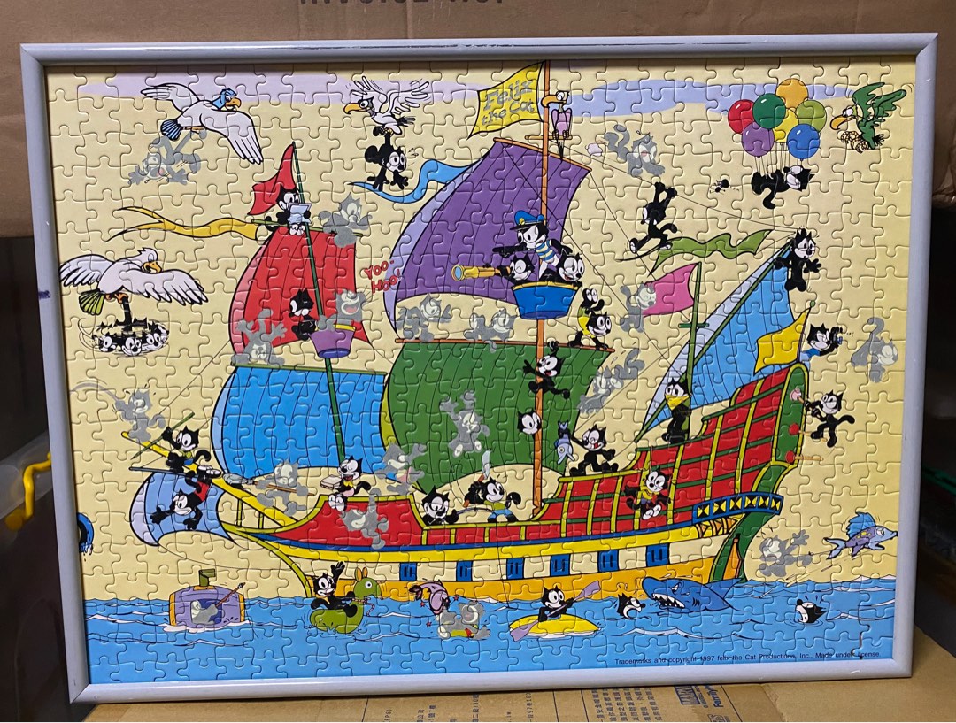 1997 Felix the cat 500 pieces glow in the dark puzzle, Hobbies & Toys ...