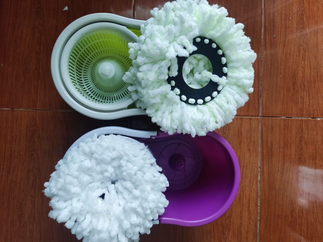 2 Spin Magic Mop Cleaner Bucket and 3 Mop Heads (No Mops Sticks ...