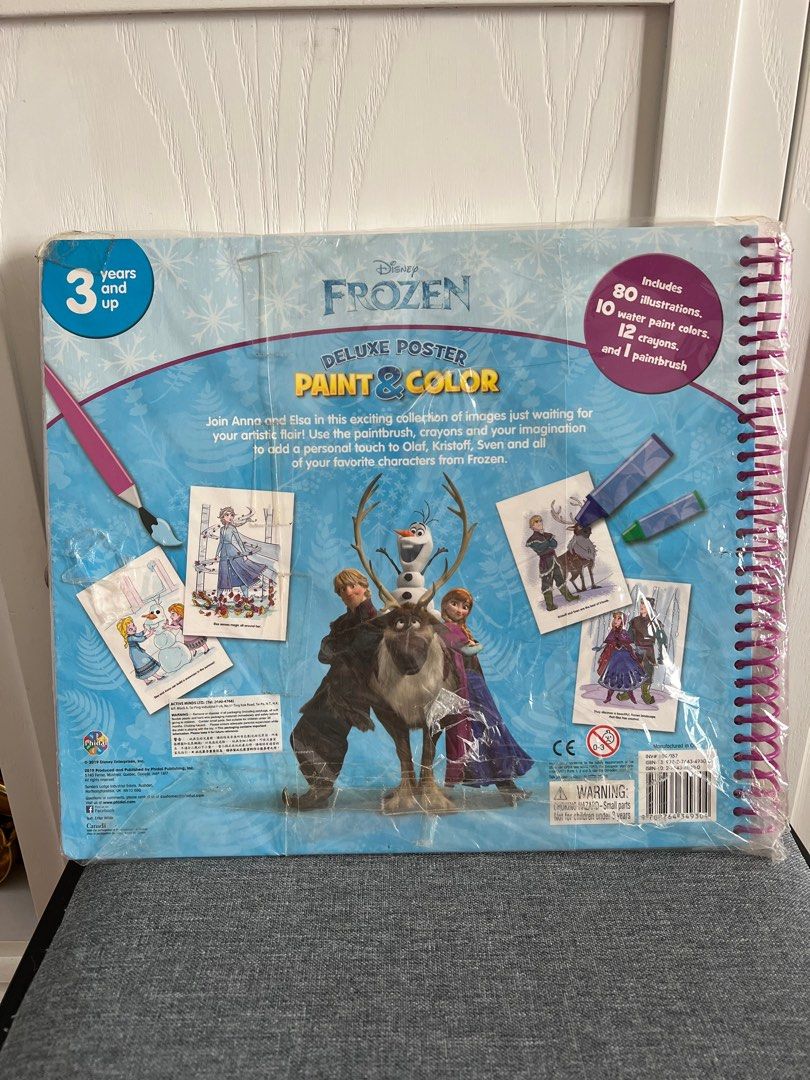 全新 Disney Princess Frozen Paint & Color 迪士尼冰雪奇緣 Elsa Anna 公主大本填色畫冊, 興趣及 ...