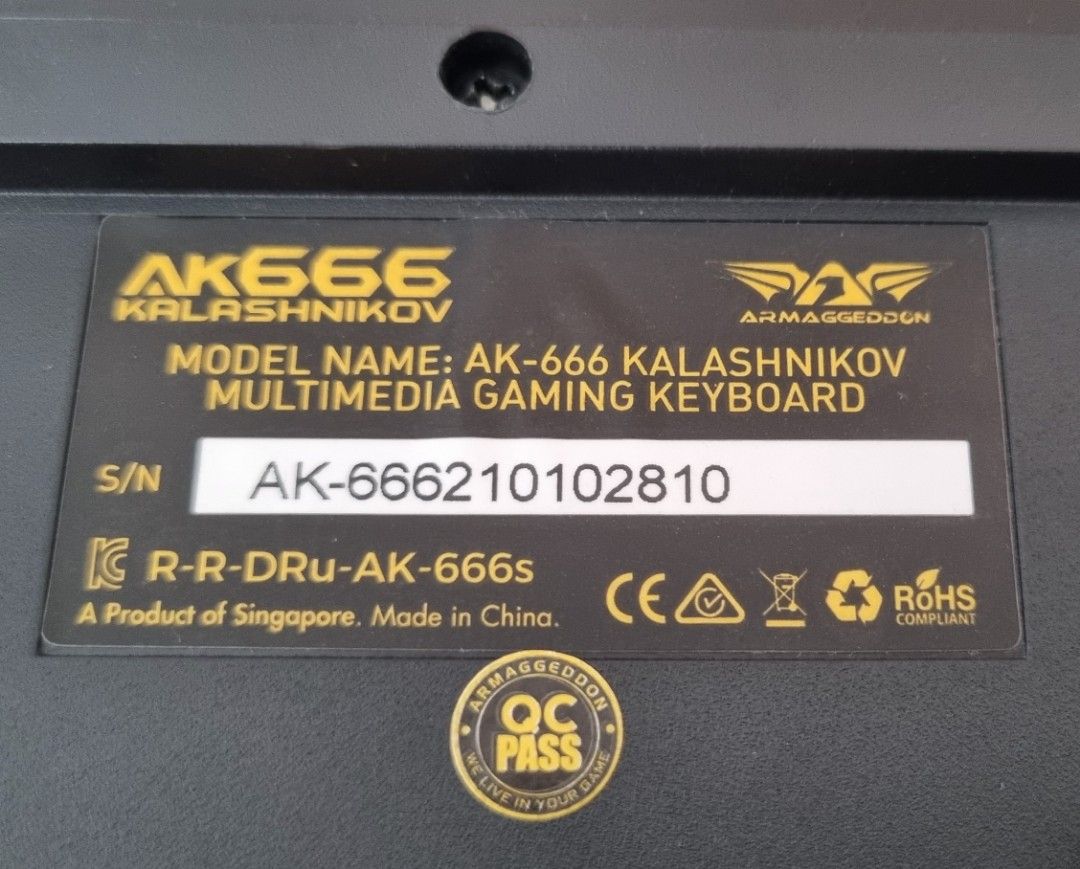 AK666 Kalashnikov Gaming Keyboard, Computers & Tech, Parts ...