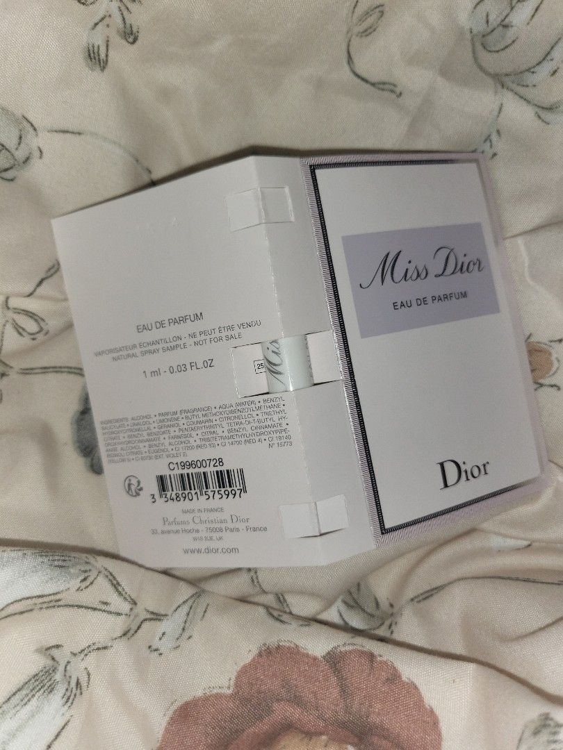 Authentic/Original Christian Dior Miss Dior Eau De Parfum 1 ML SAMPLE ...