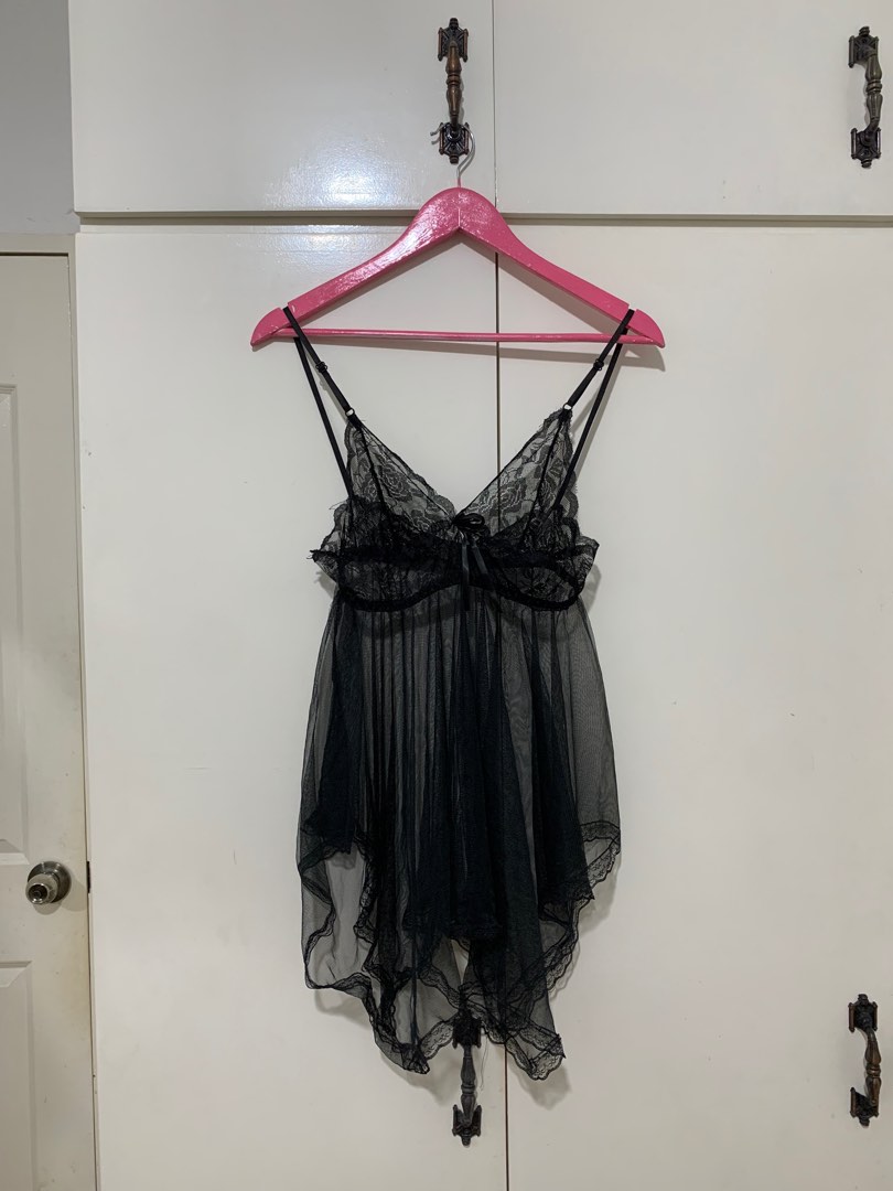 Black Lace Mesh Lower-V Nighties on Carousell