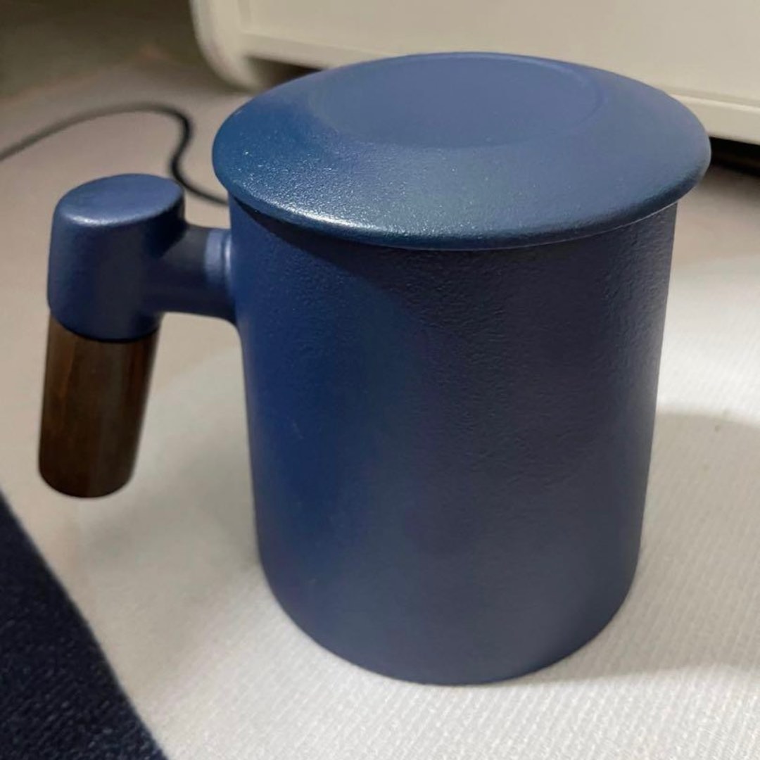 Blue Color Ceramic Tea Cup Water Seperation With Lid With Filter ...