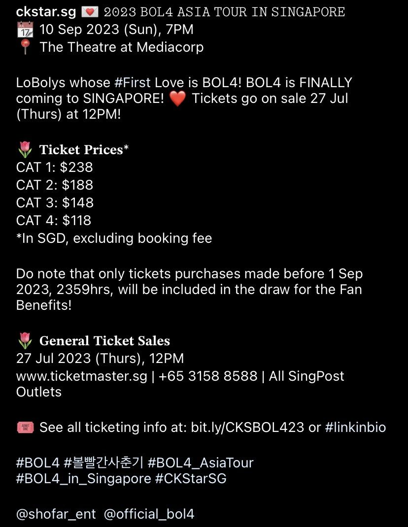 BOL4 CAT 1 Ticket, Tickets & Vouchers, Event Tickets on Carousell