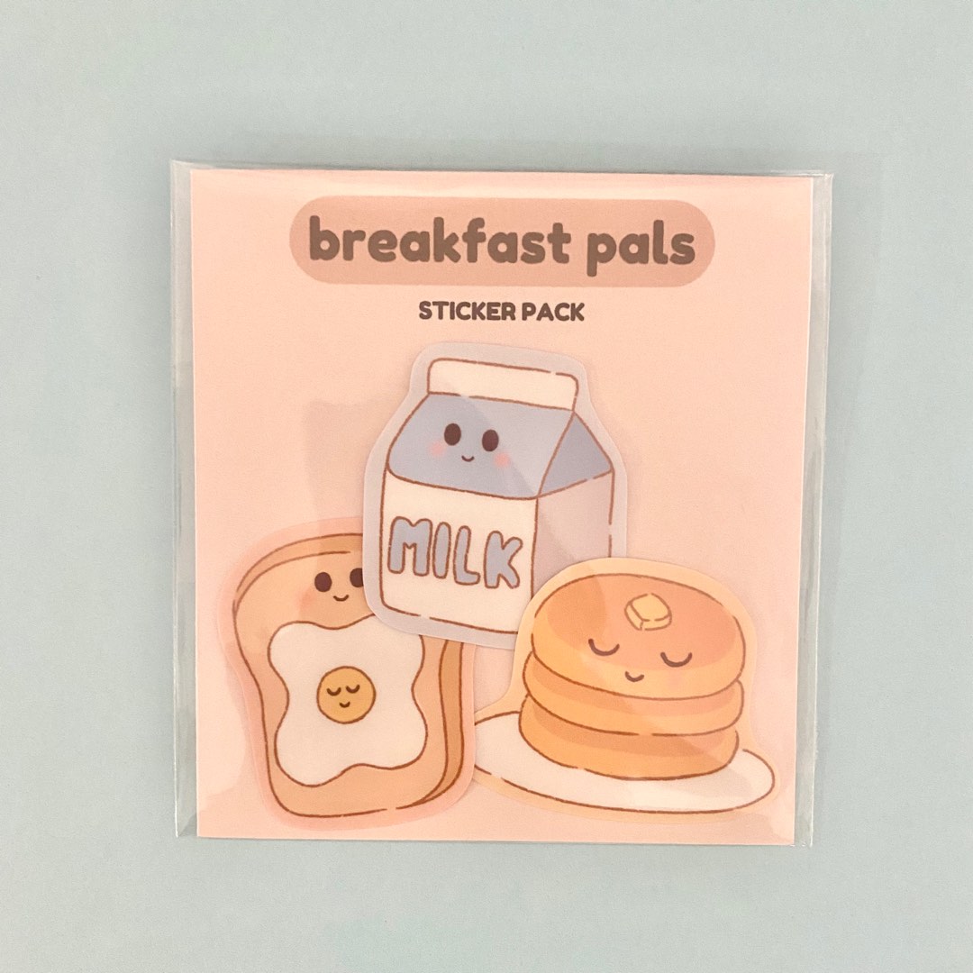 Breakfast Pals Sticker Pack, Hobbies & Toys, Stationery & Craft, Handmade Craft on Carousell