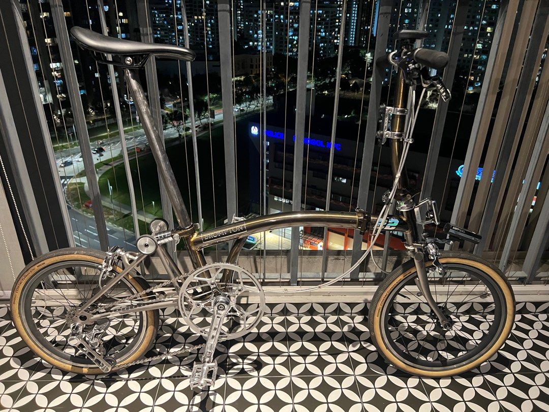 Brompton Superlight Black Lacquer (external 5 spd), Sports Equipment ...