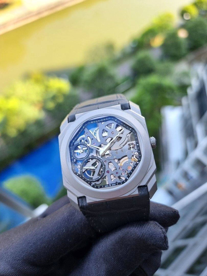 BVLGARI BULGARI OCTO FINISSIMO TITANIUM ULTRA THIN SKELETON 102714, Luxury, Watches on Carousell