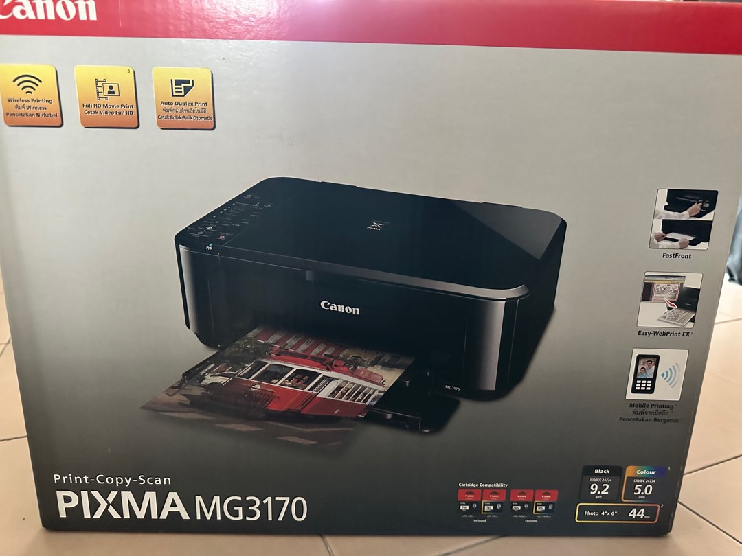 Canon printer pixma MG3170 inkjet wireless photo all in one, Computers & Tech, Printers ...