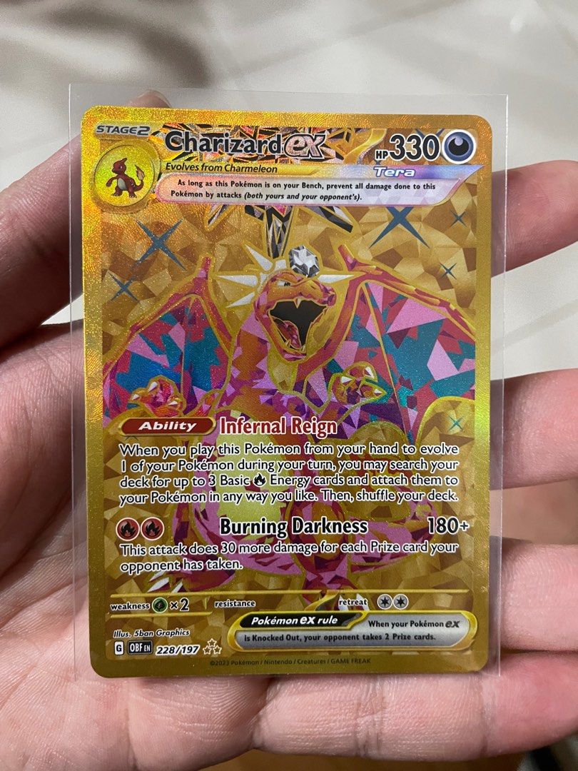 Charizard EX Gold 228/197 Obsidian Flames, Hobbies & Toys, Toys & Games ...