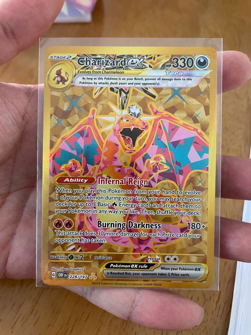 Charizard EX Gold 228/197 Obsidian Flames, Hobbies & Toys, Toys & Games ...