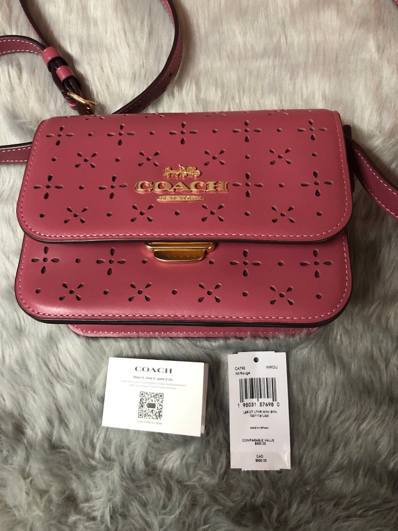 Coach Mini Brynn Leather Crossbody Purse In Rouge CA792 (Brand New ...