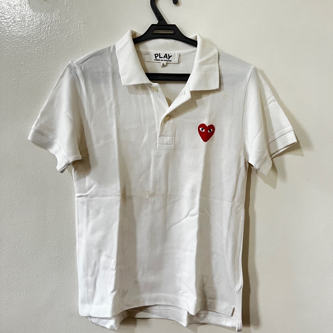 COMME DES GARCONS CDG White Polo Shirt on Carousell