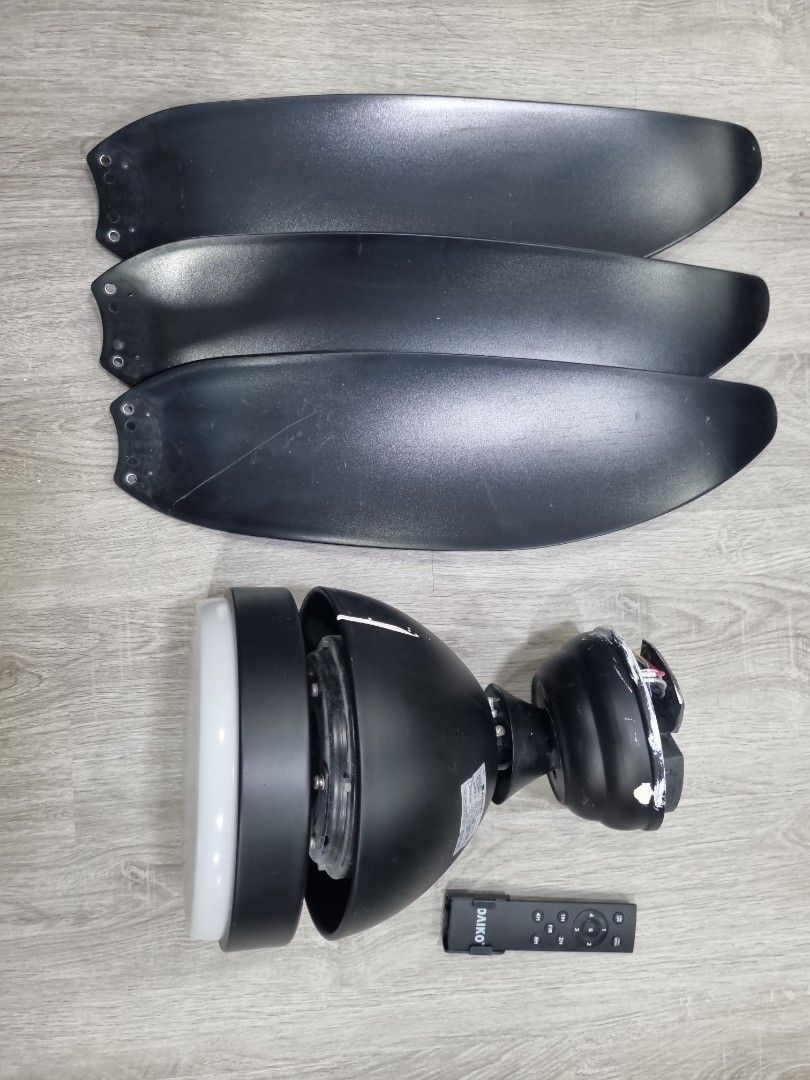 Daiko Shinji Fan 52" with Light and Remote, Furniture & Home Living ...