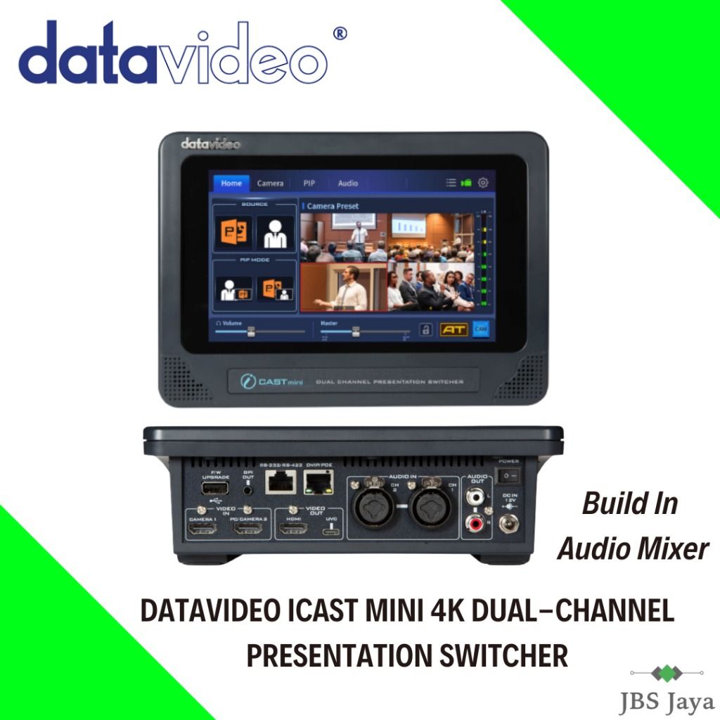 Datavideo iCast Mini 4K Dual-Channel Presentation Switcher For Live ...