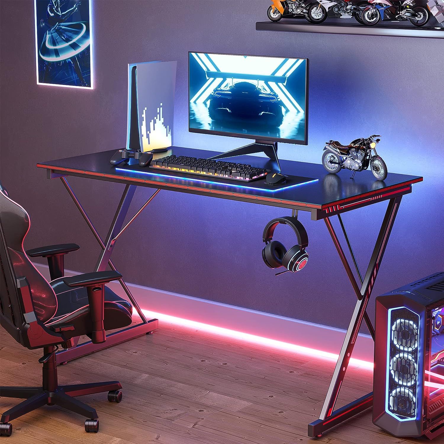 DESINO Gaming Desk 32 Inch PC Computer Desk, Home Office Desk Table ...