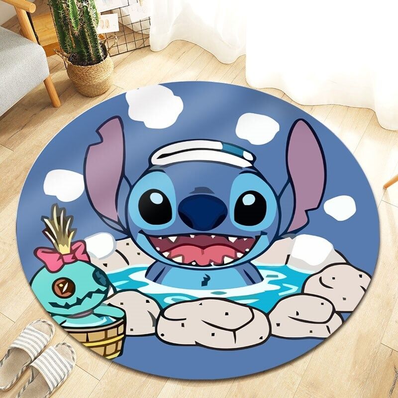 Disney Stitch Baby Playmat Round Carpet for Living Room Floor Rug Bath ...