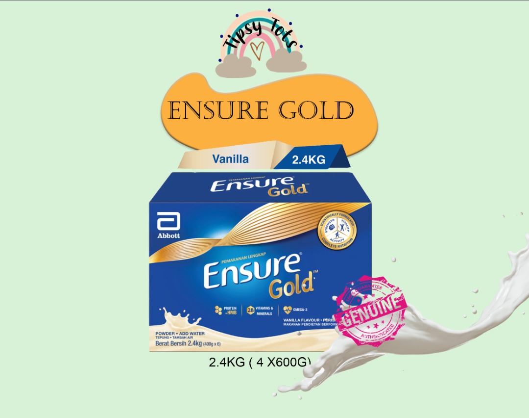 Ensure Gold Vanilla /Wheat 2.4kg Refill (4 x600g), Health & Nutrition ...