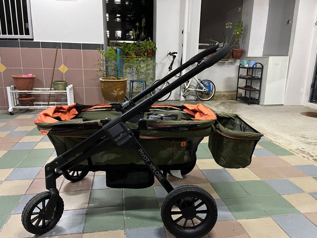 EvenFlo Pivot Xplore All-Terrain Stroller Wagon with second stroller ...