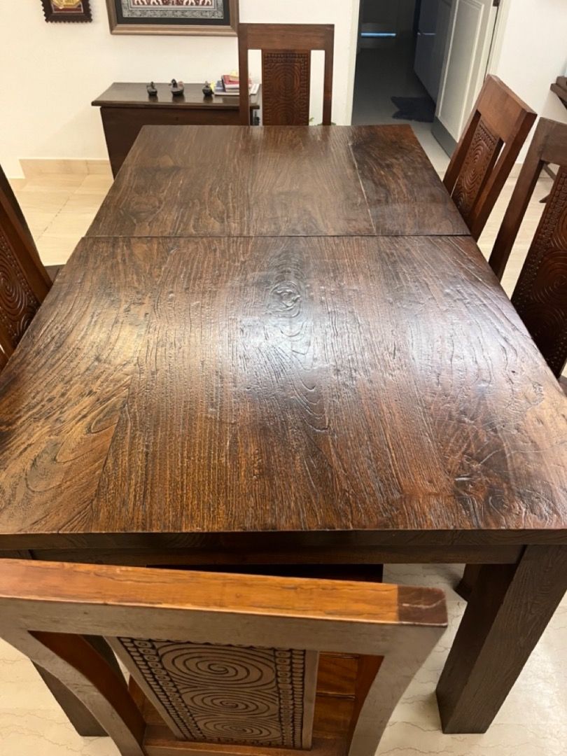 Expandable Solid Teak wood dining table (Indonesian made), Furniture ...