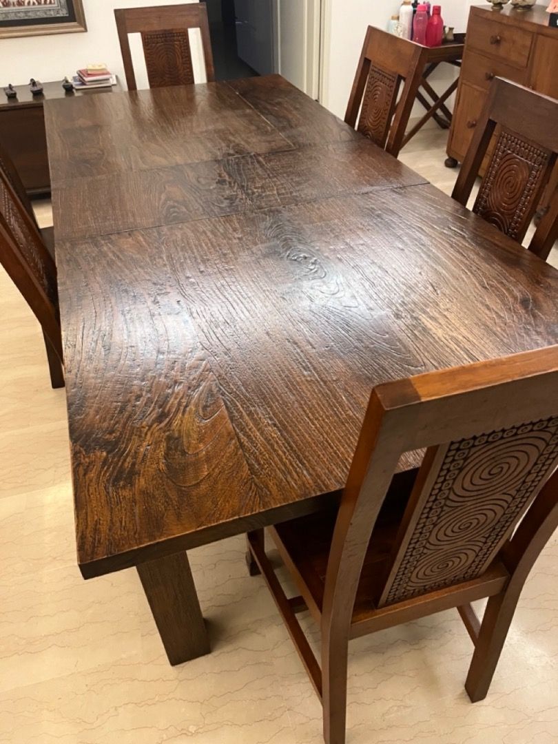 Expandable Solid Teak wood dining table (Indonesian made), Furniture ...