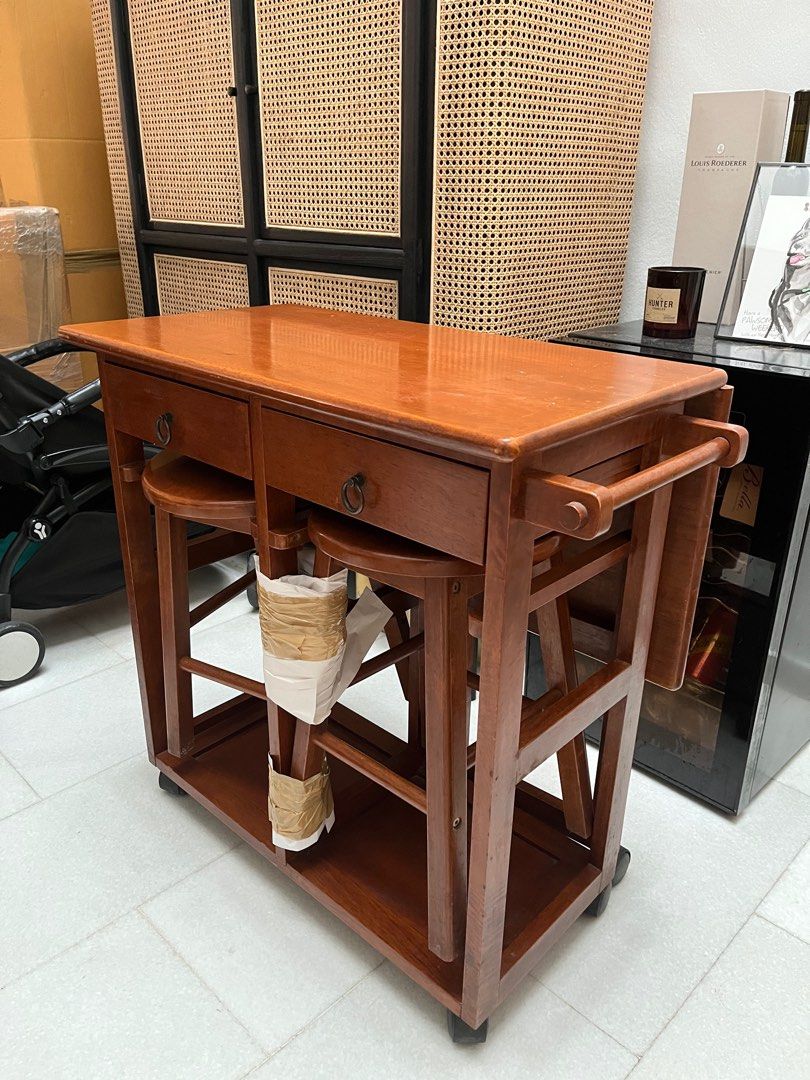 Extendable Bar Cart/Table, Furniture & Home Living, Furniture, Tables ...