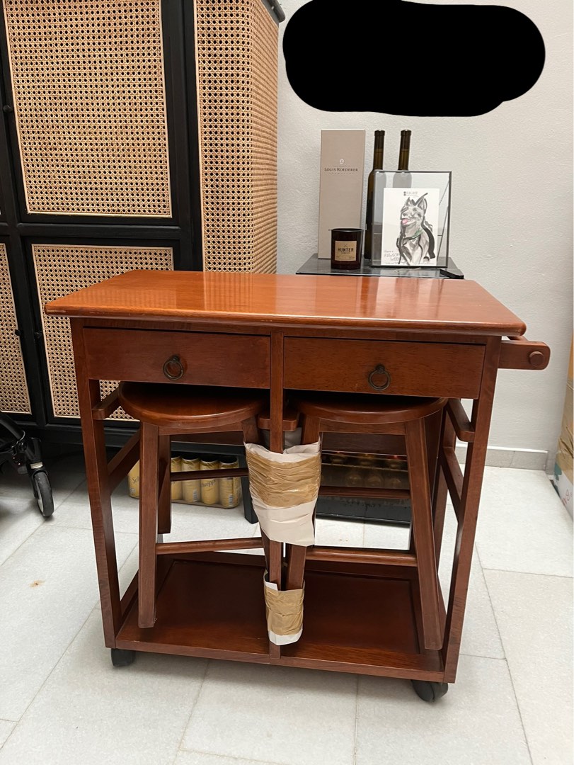 Extendable Bar Cart/Table, Furniture & Home Living, Furniture, Tables ...