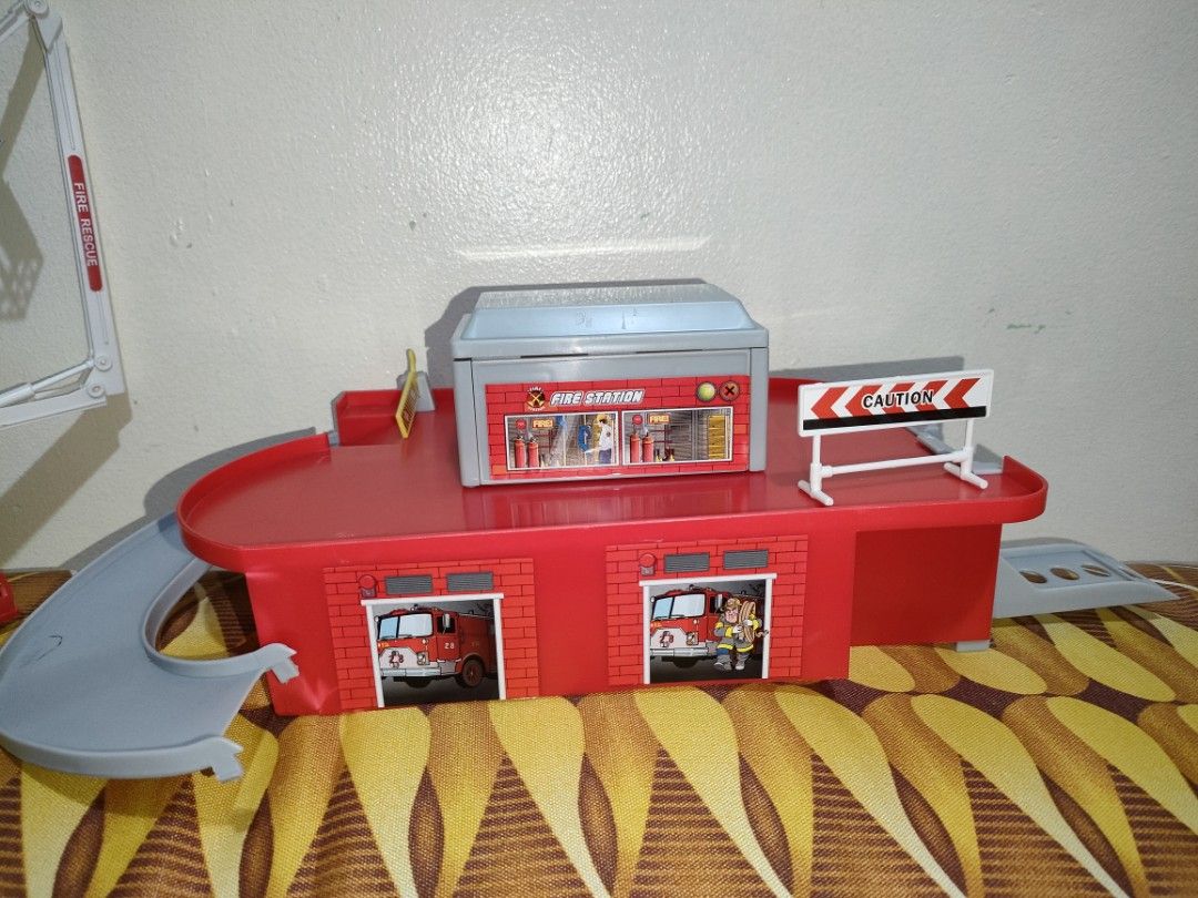 For Sale Preloved Mini Fire Station Set for Kids on Carousell