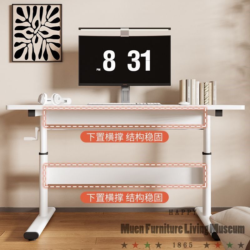 【Free delivery】Hand lift computer desk Desk writing desk Lifting desk ...