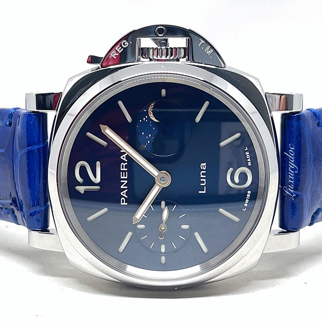 FS.BNIB PANERAI LUMINOR DUE LUNA BLUE AUTOMATIC MOONPHASE 38MM WATCH ...