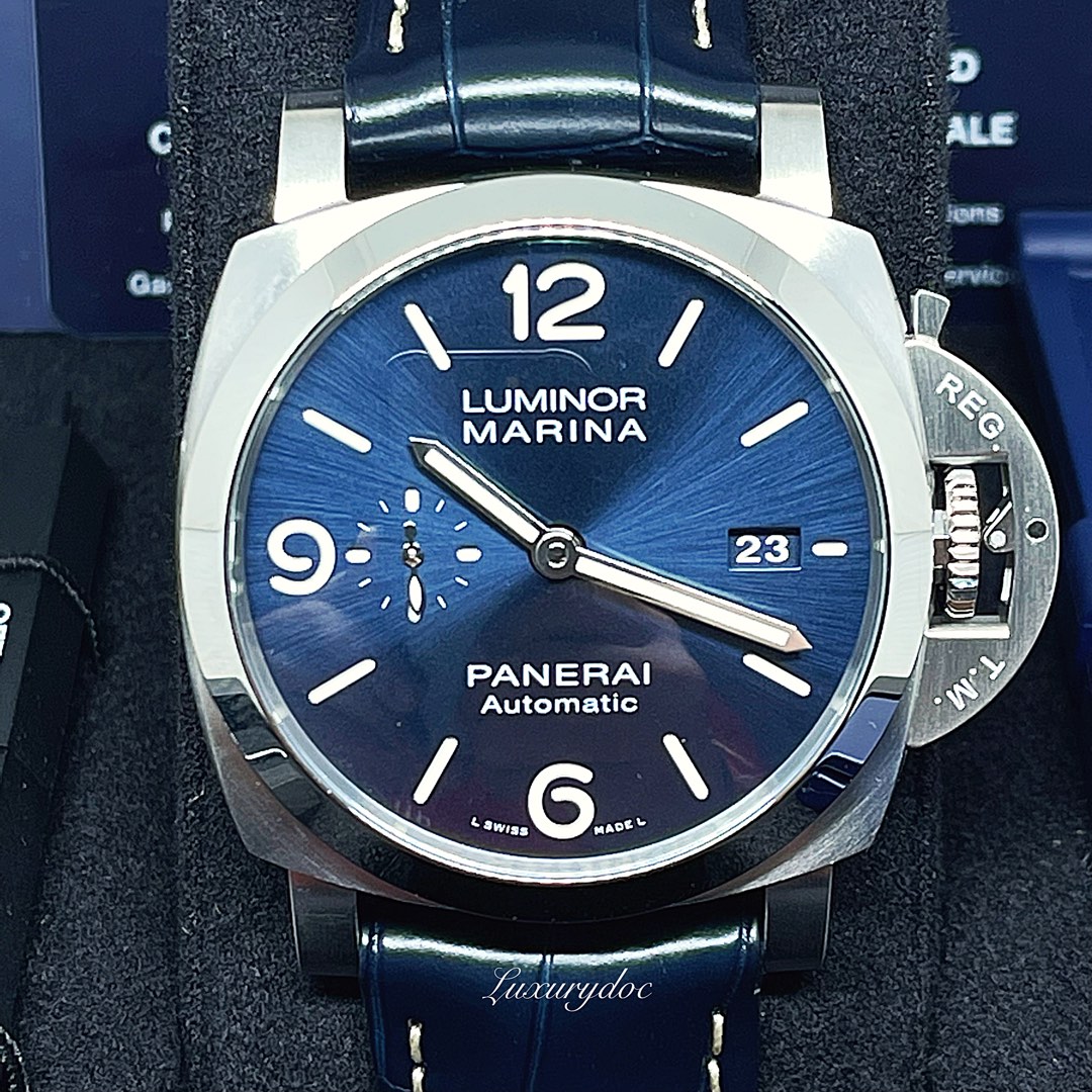 FS.BNIB PANERAI LUMINOR MARINA AUTOMATIC 3 DAYS BLUE DIAL 44MM WATCH ...