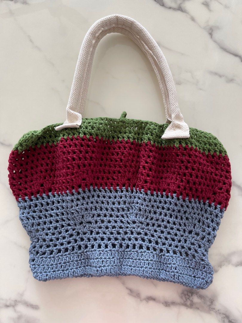 Handmade crochet beach bag ecobag foldable bag, Hobbies & Toys ...