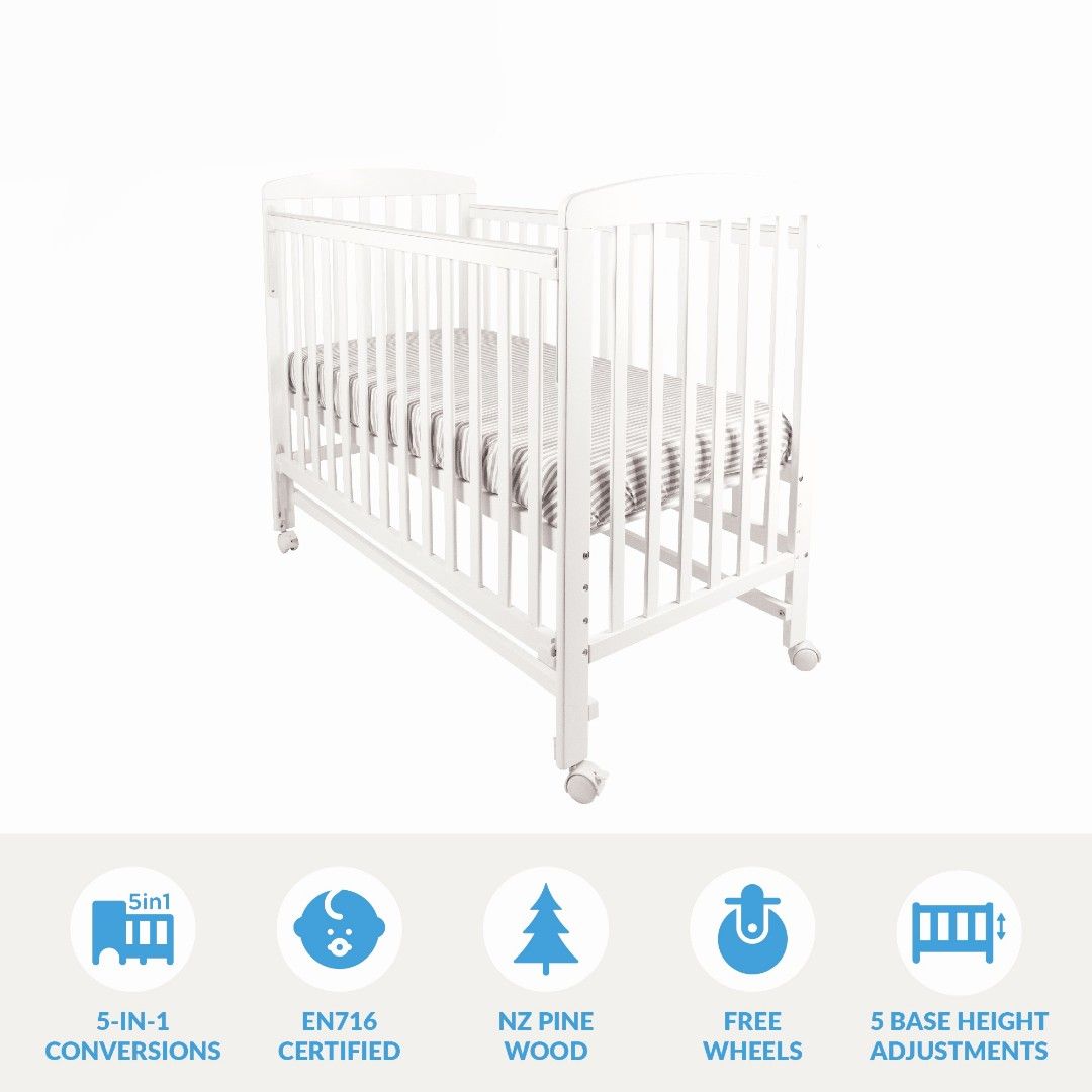 Happy Star 5-in-1 Convertible Baby Cot, Babies & Kids, Baby Nursery ...