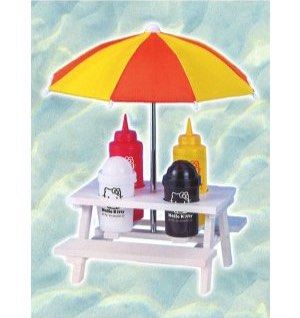 Hello Kitty Seasoning Set Salt Pepper Ketchup Mustard Parasol Umbrella ...