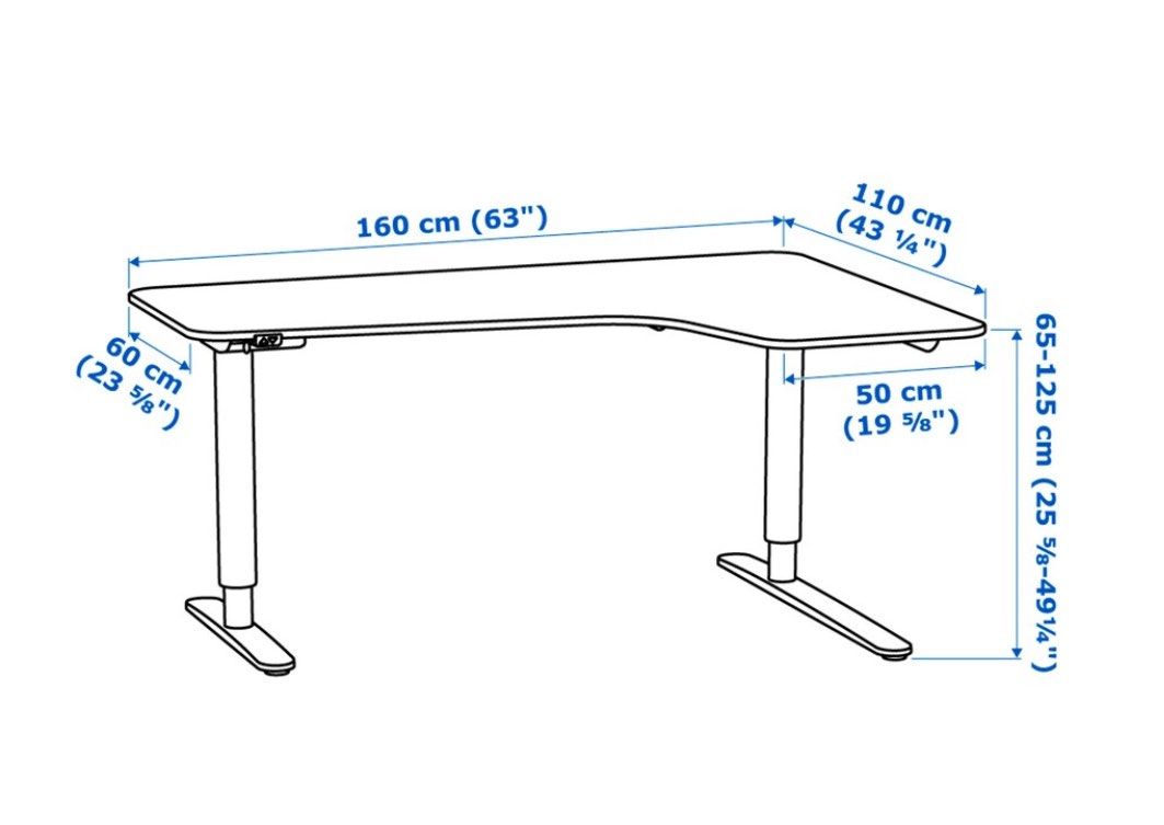 Ikea Bekant black right corner desk, Furniture & Home Living, Furniture ...