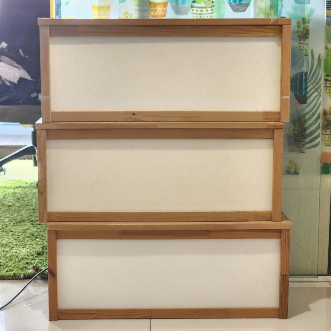 IKEA wood storage box (3 boxes), Furniture & Home Living, Home ...