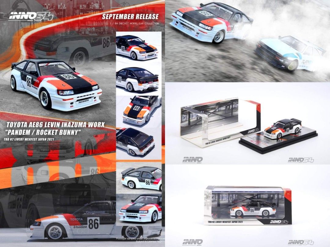 INNO64 9月預訂 #LBWK F40 Red #TOYOTA AE86 Levin "INAZUMA WORX" #TOYOTA ...