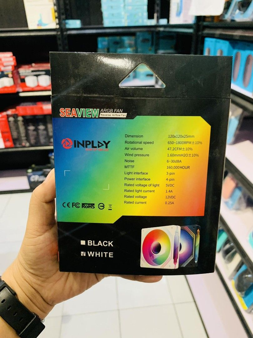 Inplay Seaview Tower X1 Single ARGB 120mm Case Fan 6Pinn White ...