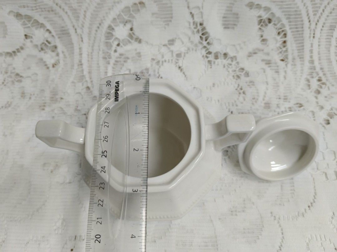 Johnson Brother " Heritage White" Double Handle Sugar Bowl with Lid ...