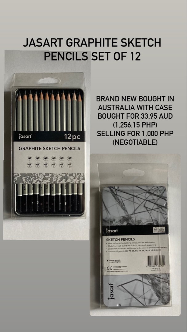 Josart graphite sketch pencil set, Hobbies & Toys, Stationary & Craft ...