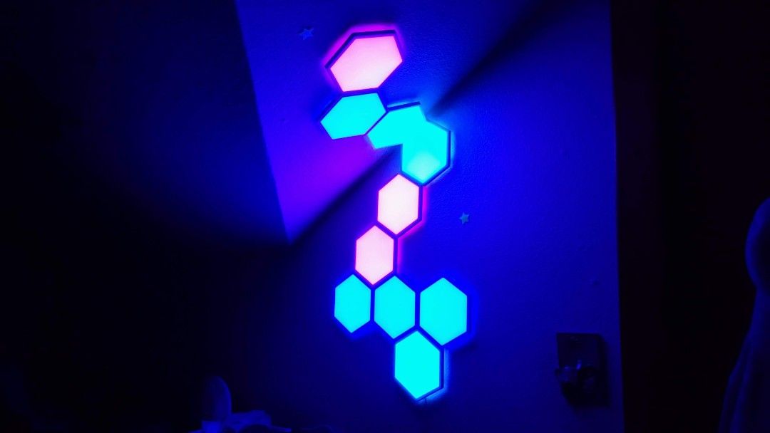 LED Hexa Light Panels, Furniture & Home Living, Lighting & Fans ...