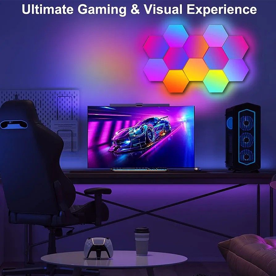 LED Hexa Light Panels, Furniture & Home Living, Lighting & Fans ...